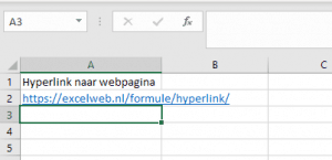 HYPERLINK maken in Excel naar webpagina, document of blad