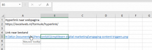 HYPERLINK maken in Excel naar webpagina, document of blad